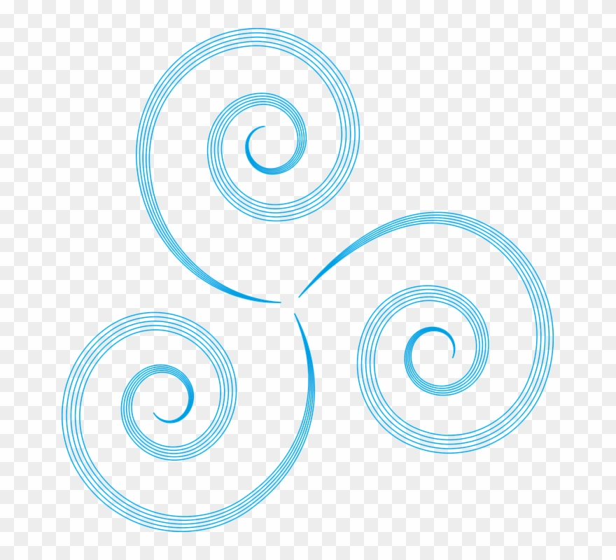 Triskell, Symbol, Celtic, Logo, Geometric, Blue - Spiral Clipart ...