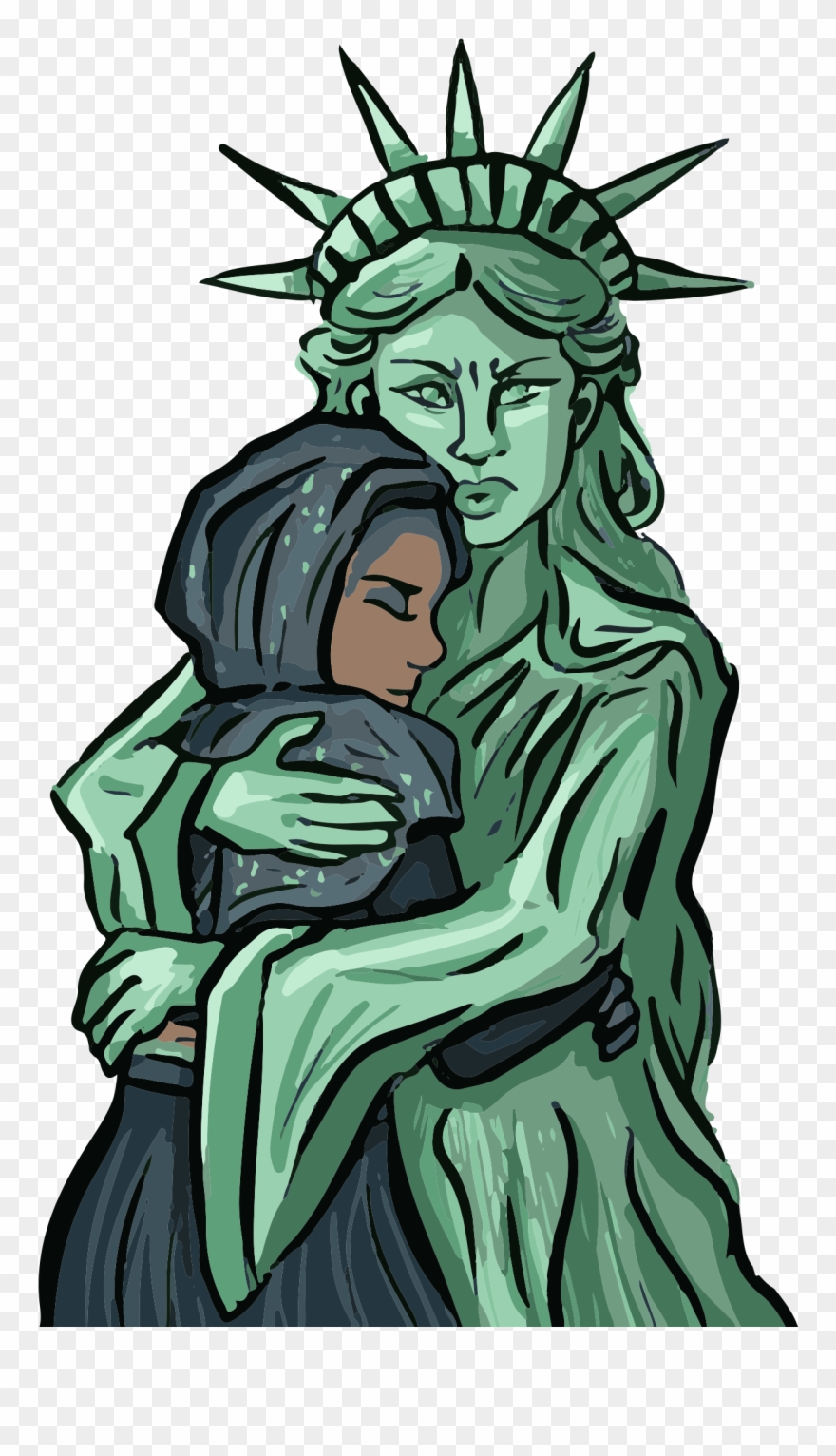 Love - Statue Of Liberty Hugs Clipart (#3356395) - PinClipart