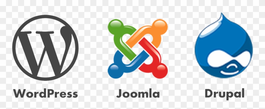 Wordpress Vs Drupal Vs Joomla - Hosting One Click Install Clipart ...