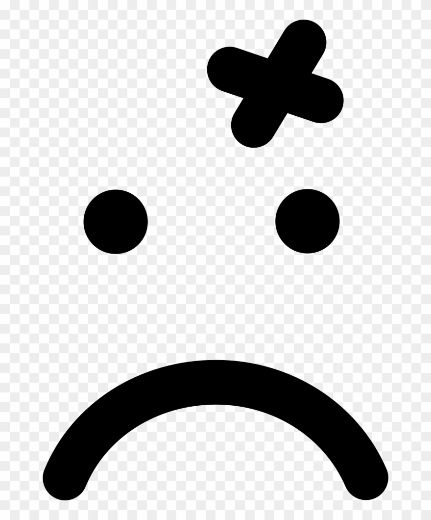 Wound Cross On Emoticon Sad Face Of Rounded Square - Hurt Face Png ...