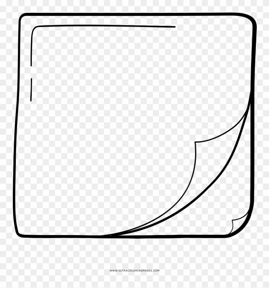 Download Sticky Note Coloring Page - Line Art Clipart (#3400969 ...