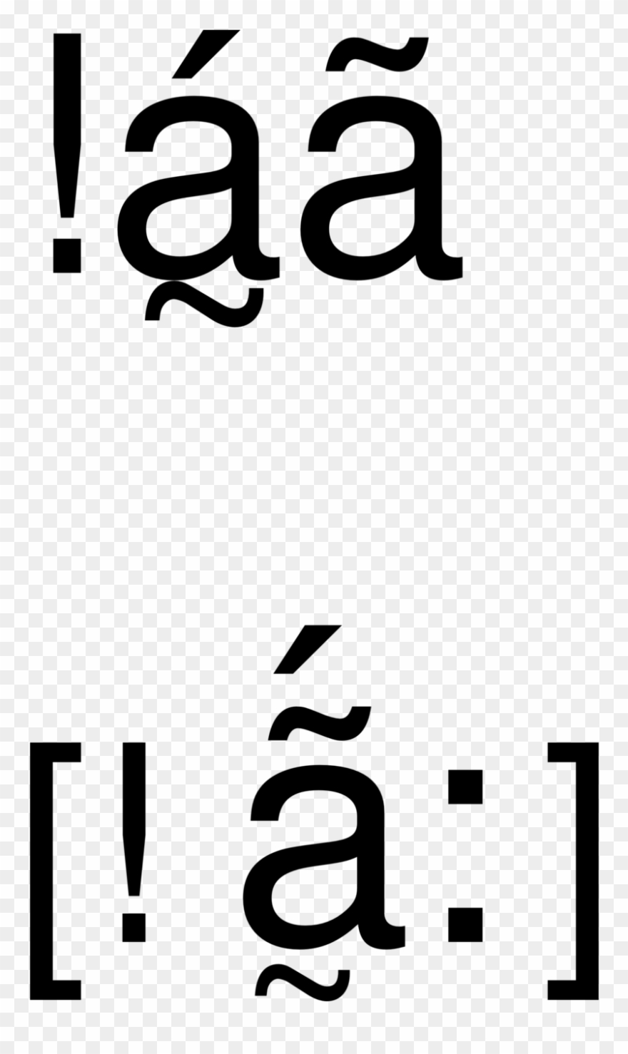 Download Image Showing The Pronunciation Of The Xóõ Word Á̰ã - Brackets ...