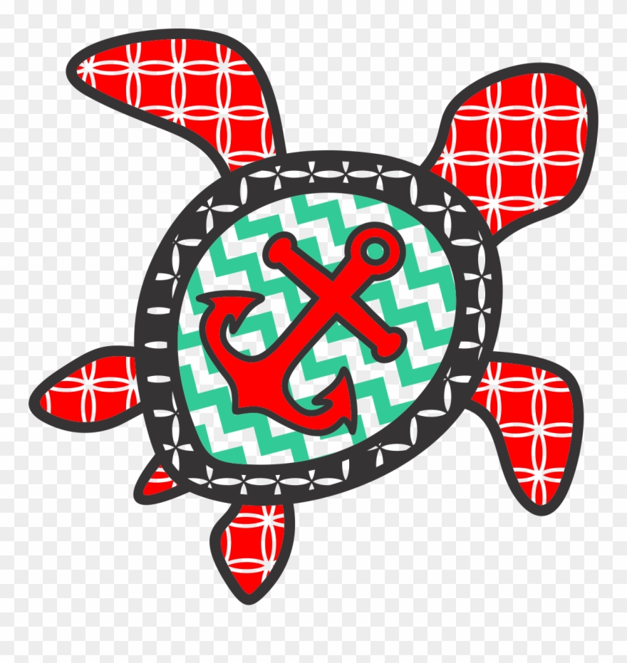 Turtle And Anchor Cuttable Designs - Anchor And Turtle Clipart ...