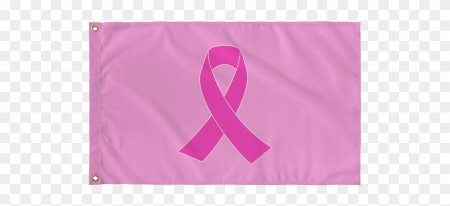 Breast Cancer Awareness Pink Ribbon Flag - Linens Clipart (#3430873 ...