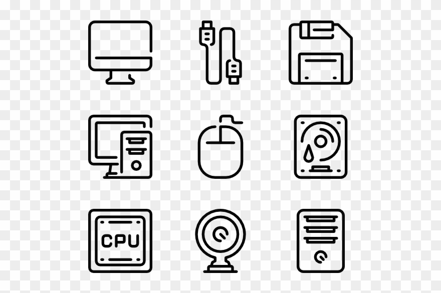 Computer Hardware - Computer It Logo Png Black And White Clipart ...