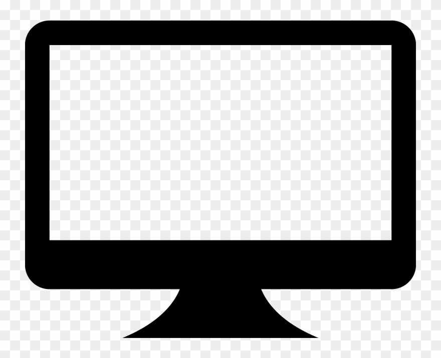 Download Desktop Computer Screen Device Icon Symbol Vector - Black And ...