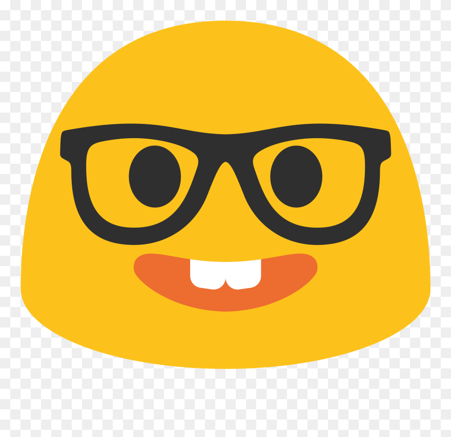 Download Nerd Transparent Emoji Glass Clip Free Stock - Nerd Face Emoji ...