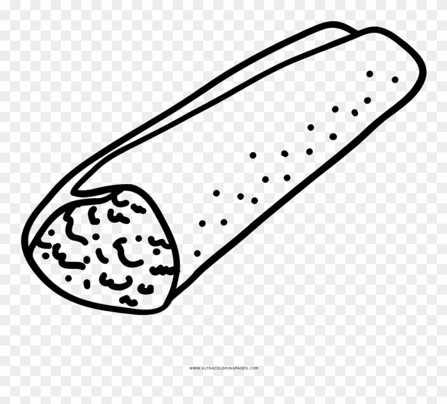 Burrito Coloring Page Clipart (#3506581) - PinClipart