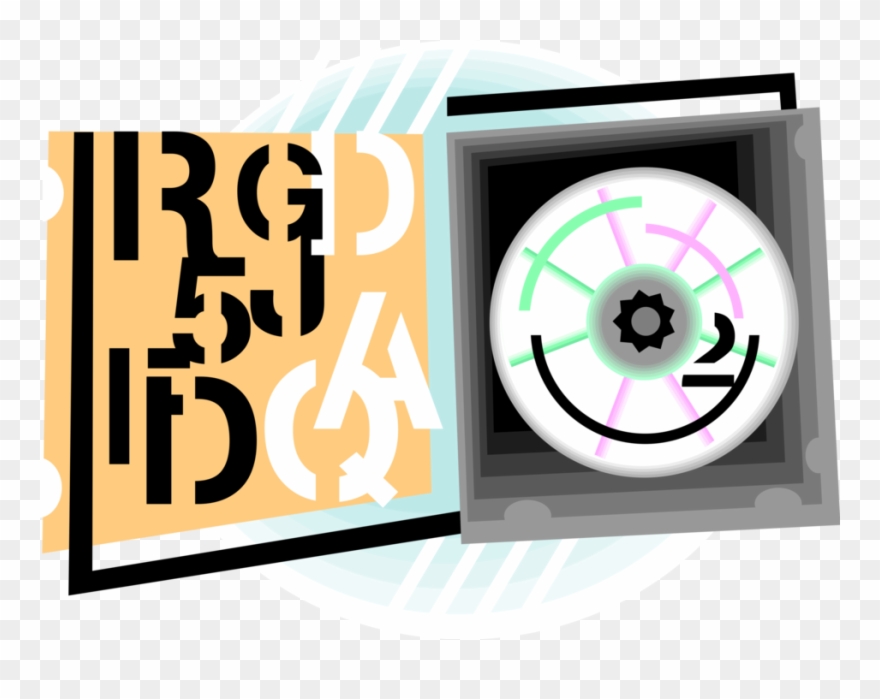 Vector Illustration Of Dvd And Cd Rom Compact Digital - Circle Clipart ...