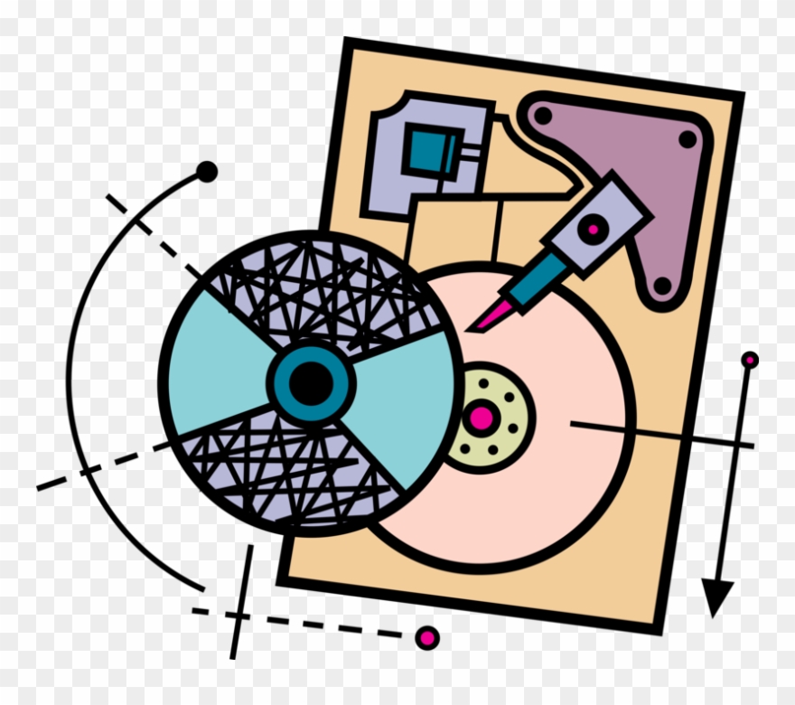 Vector Illustration Of Computer Hard Disk Drive Digital Clipart ...