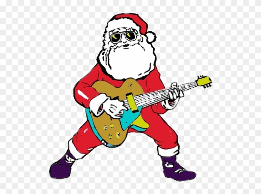December - Rock And Roll Santa Png Clipart (#3589521) - PinClipart