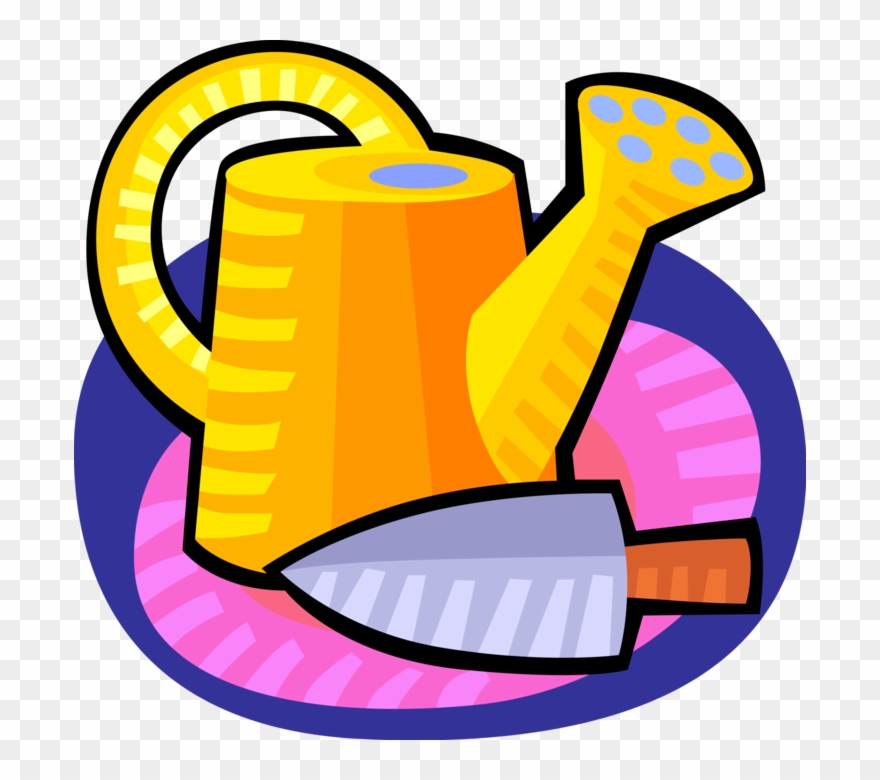 Vector Illustration Of Garden Watering Can And Gardening Clipart ...