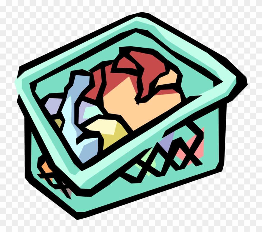 Vector Illustration Of Clothes Basket With Laundry Clipart (#3609505 ...