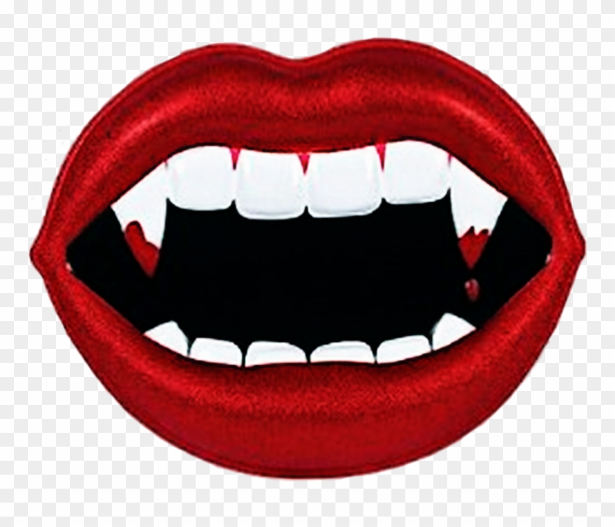 Download Vampire Lips Redlips Fangs @darkestocean - Vampire Teeth Emoji ...