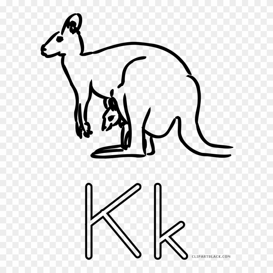 Download Kangaroo Clipart Black And White - K Is For Kangaroo Worksheet ...