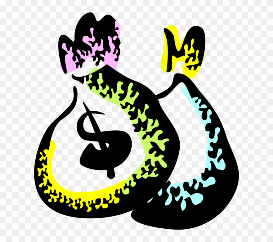 Vector Illustration Of Money Bag, Moneybag, Or Sack Clipart (#3651433 ...