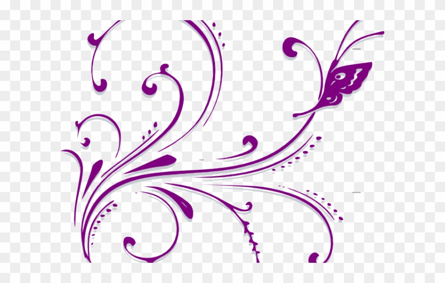 Lilac Clipart Scroll - Png Download (#3656677) - PinClipart