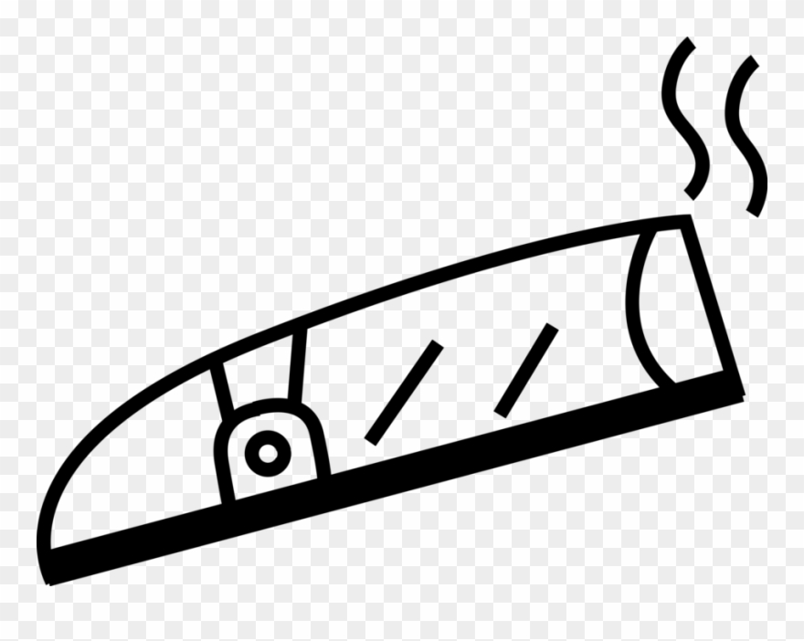 Cigar Image Illustration Of Smoking - Line Art Clipart (#3659624 ...