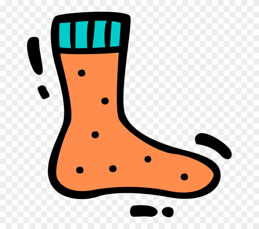 Vector Illustration Of Sock Clothing Apparel Item Worn Clipart ...