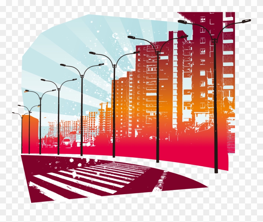 Road Sidewalk City Transprent Png - Red Road Vector Background Clipart ...