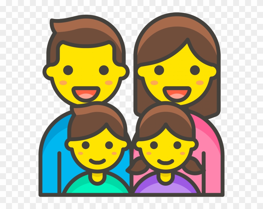 Family Man Woman Girl Boy Emoji - Emoji Famille Clipart (#3746327 ...