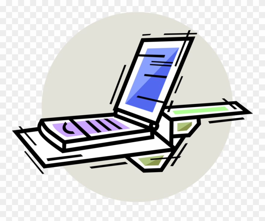 Vector Illustration Of Office Flatbed Scanner Scans Clipart (#3763771 ...