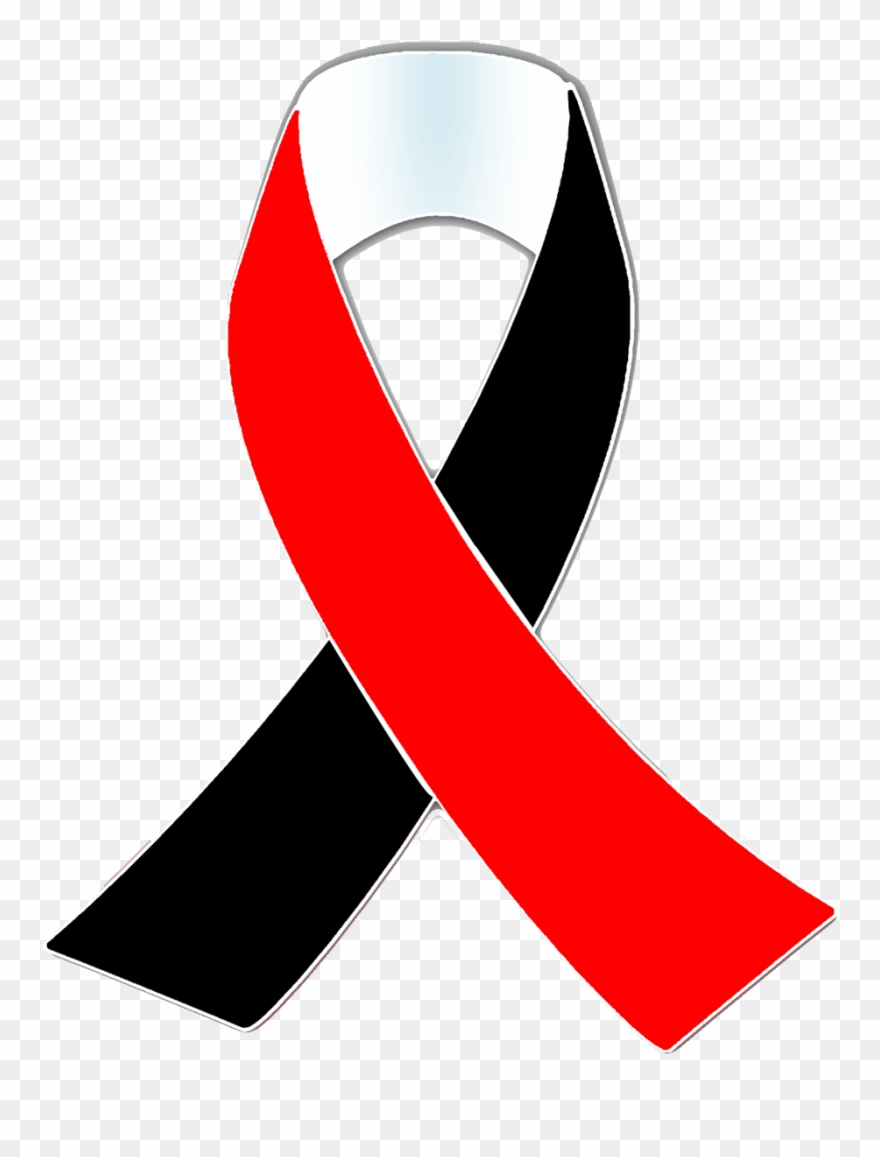 Red White And Black Awareness Ribbon Clipart (#3794277) - PinClipart