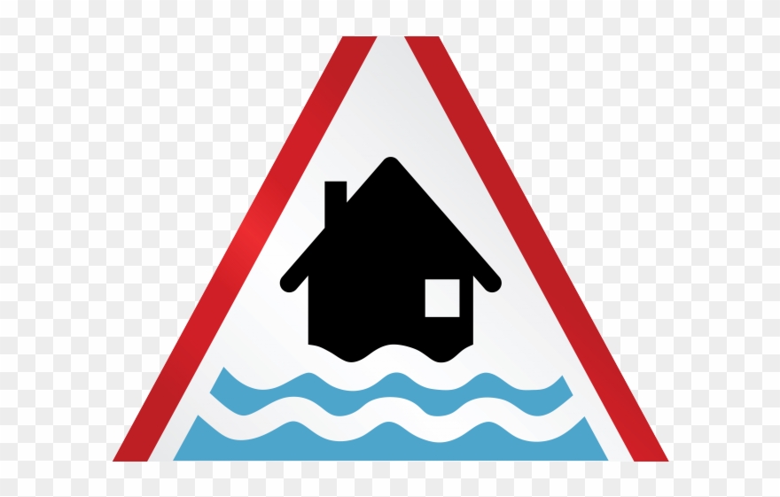 Flooded Clipart Water Damage - Warning Sign For Flood - Png Download ...