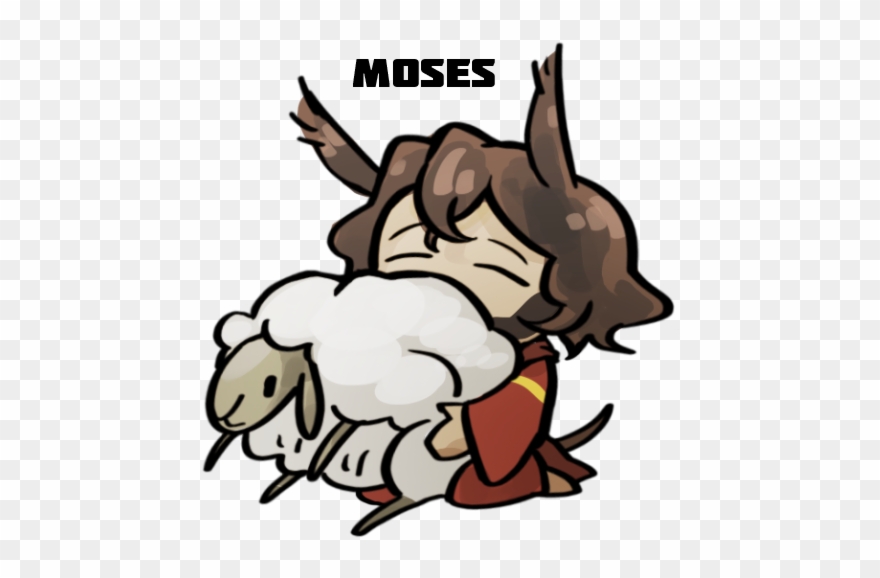 Chibi Moses And Sheep Because They Both Are Fluffy Clipart (#3850826 ...