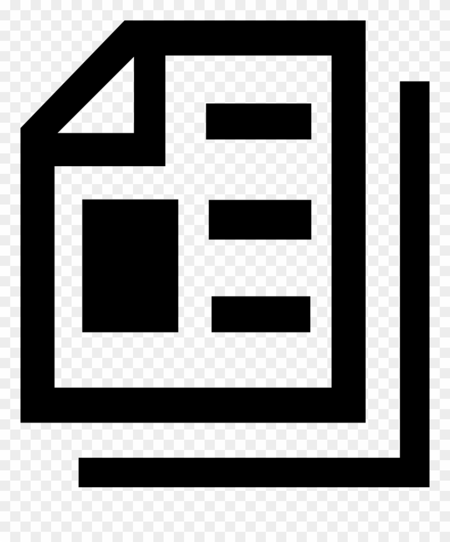 Printed Paper Sheet Interface Symbol With One Folded - Hojas De Papel ...