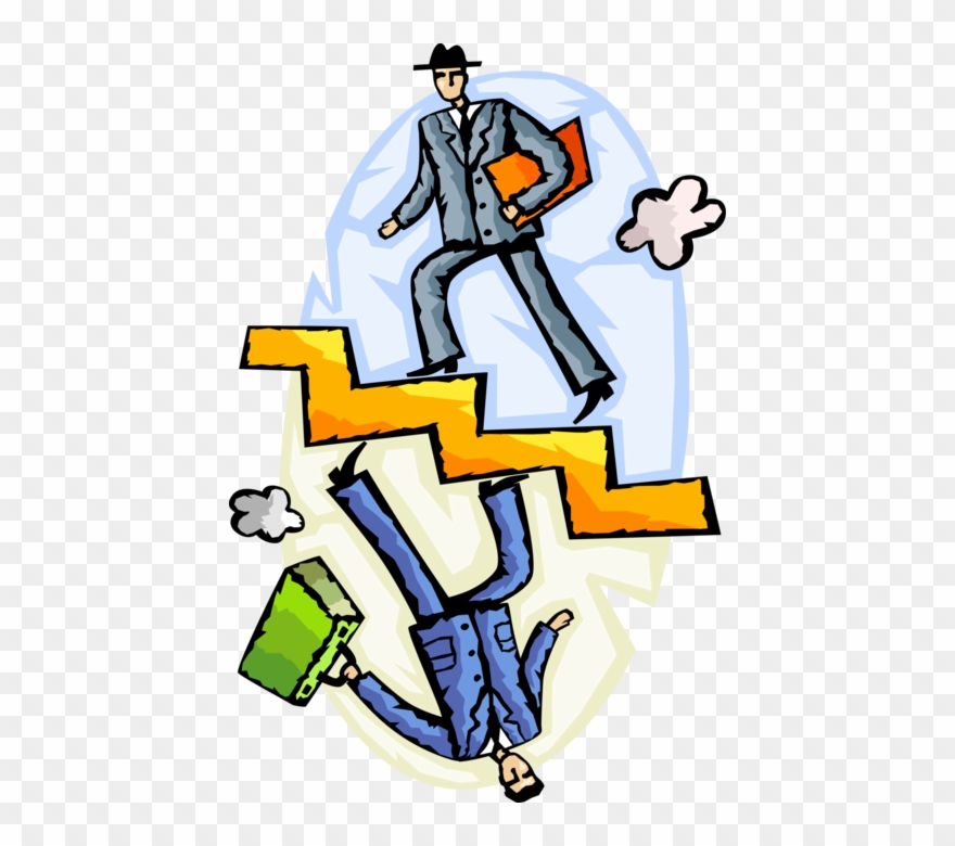 Vector Illustration Of Businessmen Ascend And Descend Clipart (#3961620 ...