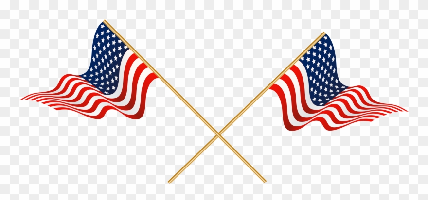 Crossed American Flags Clip Art - Png Download (#42655) - PinClipart