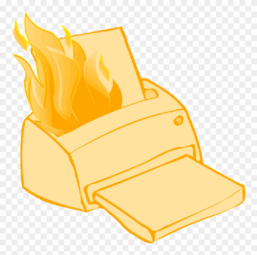 Printer, Paper, Fire, Cartoon, Hot, Electronics, Broken - Printer ...