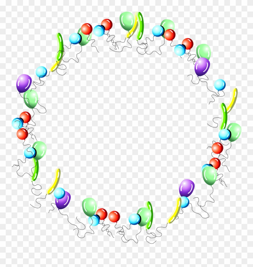 Hot Air Balloon Birthday Clip Art - Balloon Circle Border - Png ...