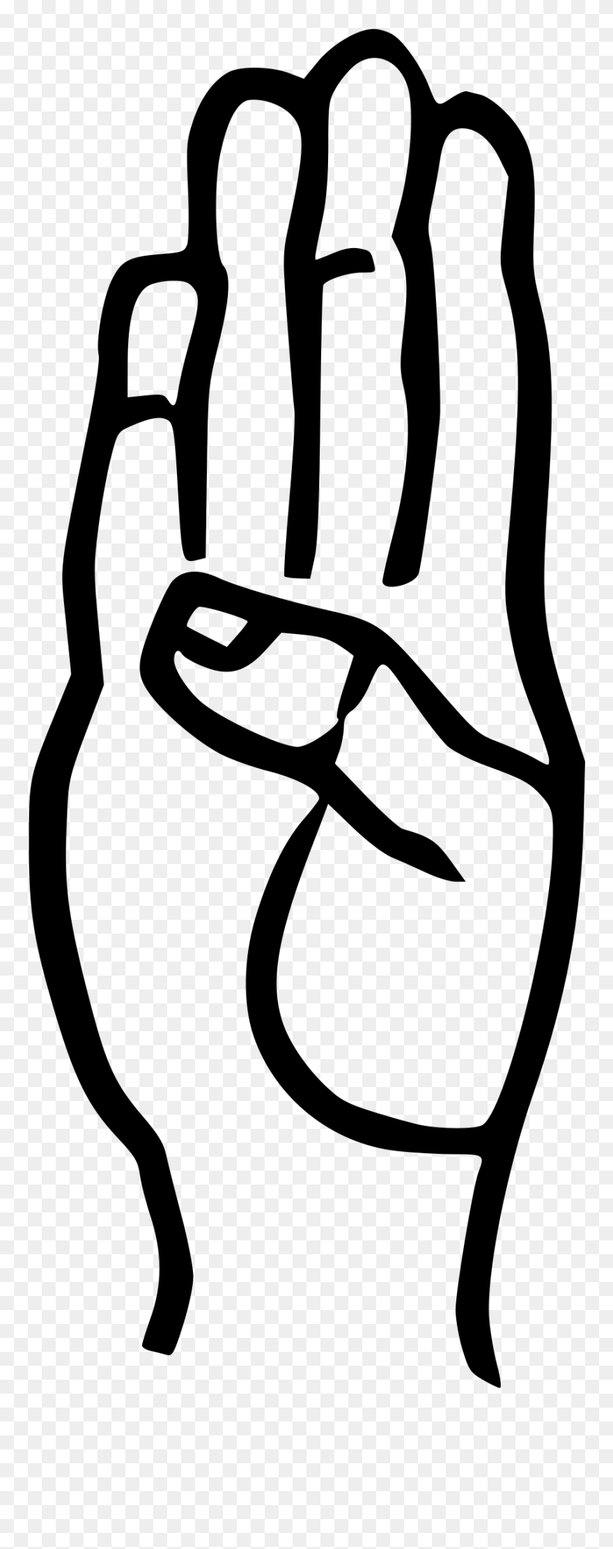 Sign Language B - Hand Signals For Choir Directing Clipart (#409755 ...