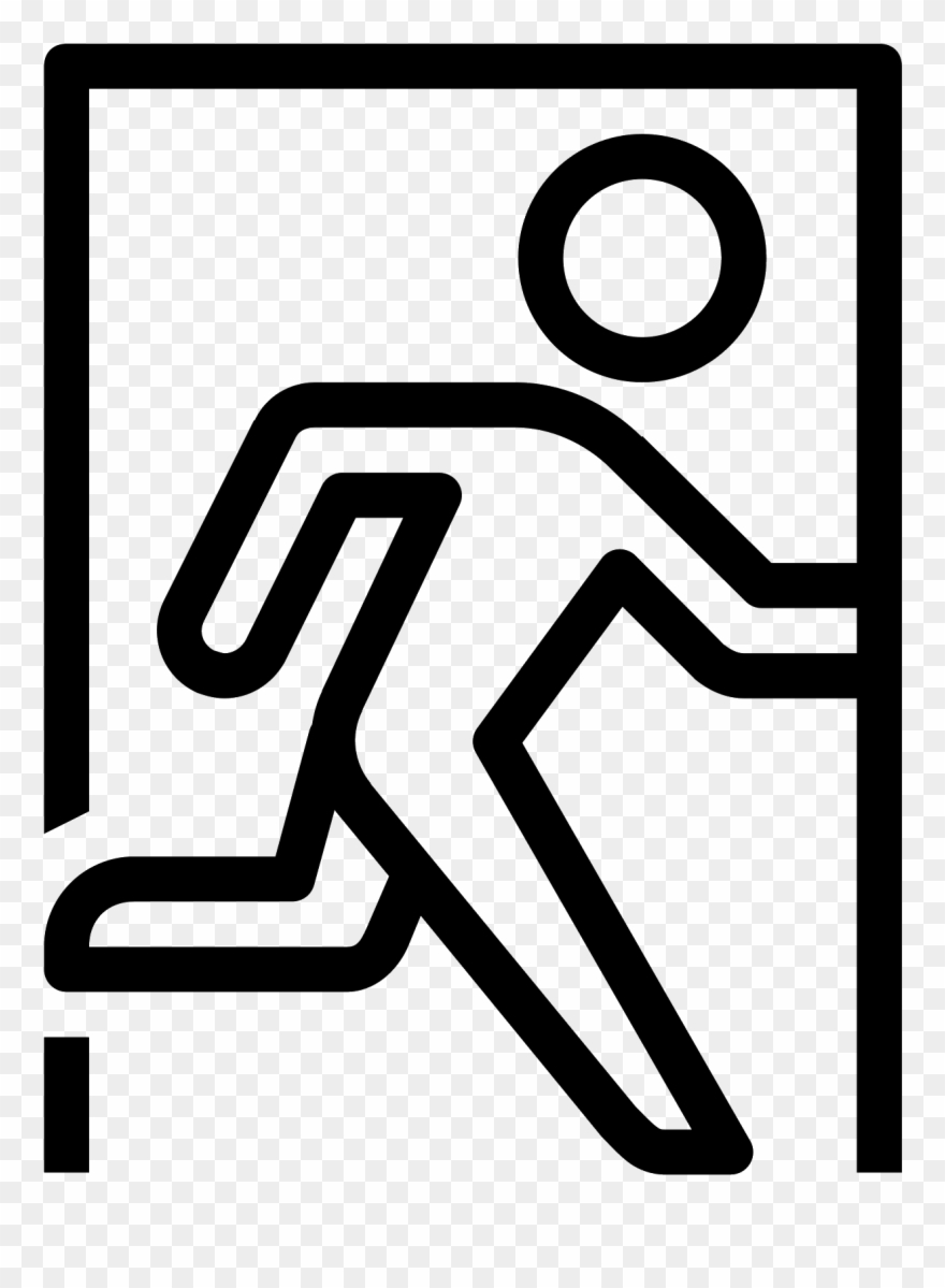 Exit Sign Icon - Black And White Exit Sign Clipart (#409757) - PinClipart