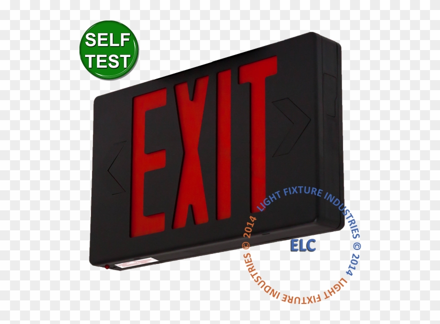 Exit Sign, Standard - Self Testing Emergency Lights Clipart (#409959 ...