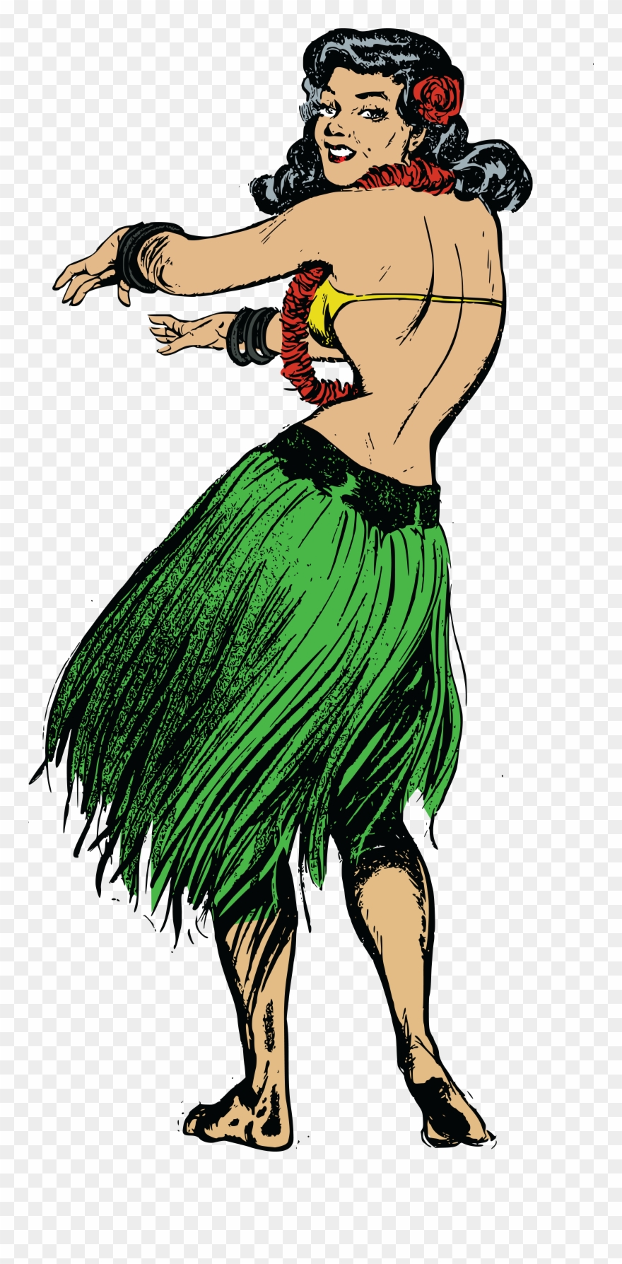 Dancing Hula Girl Transparent Clipart (#4001026) - PinClipart