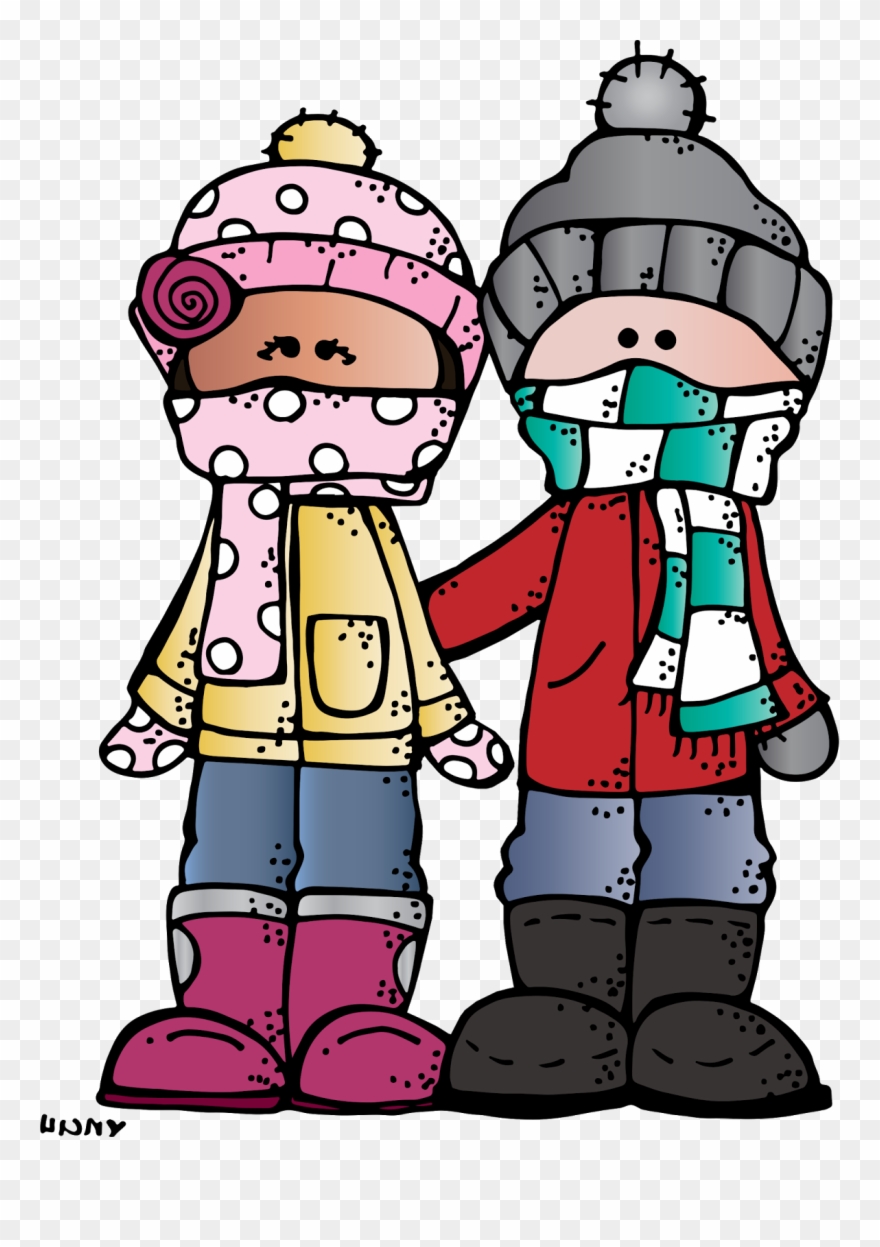 Download Clipart Of January, Winter And Students - Cartoon - Png ...