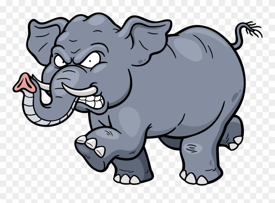 Angry Elephant Cartoon Clipart (#4024677) - PinClipart