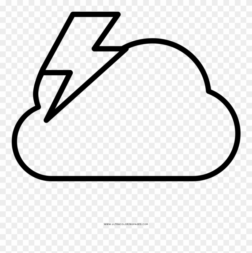 Storm Cloud Coloring Page - Line Art Clipart (#4030428) - PinClipart