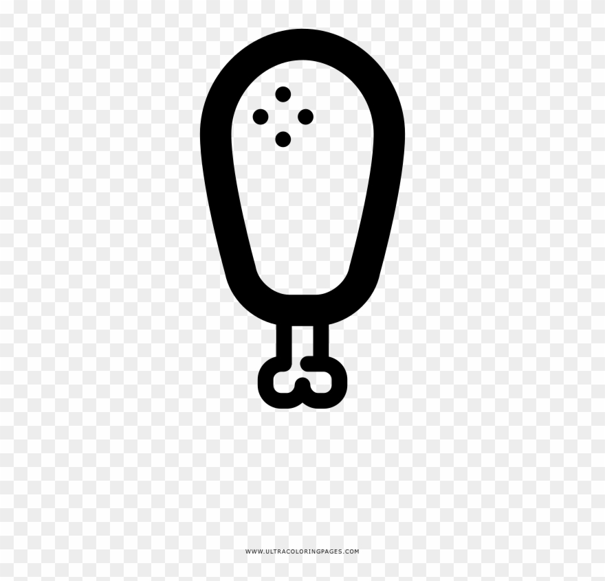 Drumstick Chicken Vector Happy White Coloring Clipart Cartoon Outlined ...