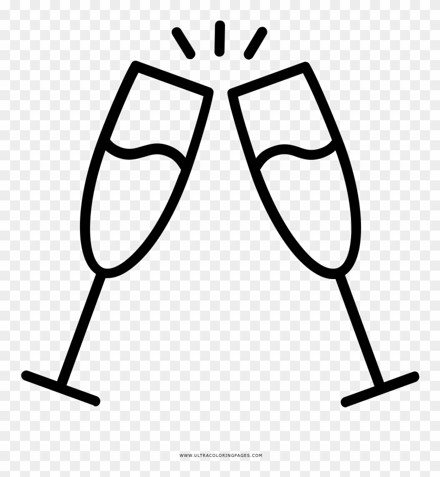 Cheers Coloring Page - Party Doodle Icons Transparent Clipart (#4064939 ...