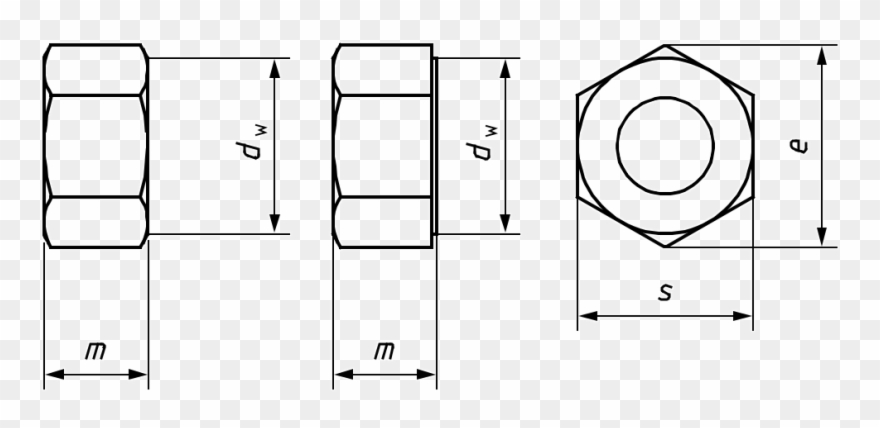 Download Bolt Drawing Hex - M16 Nut Dimensions Uk Clipart (#4086156 ...