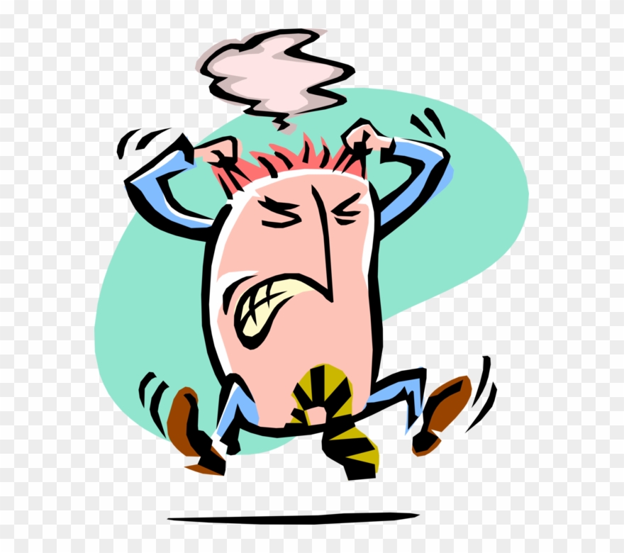 Vector Illustration Of Big-headed Angry Businessman - Wütend Clipart ...