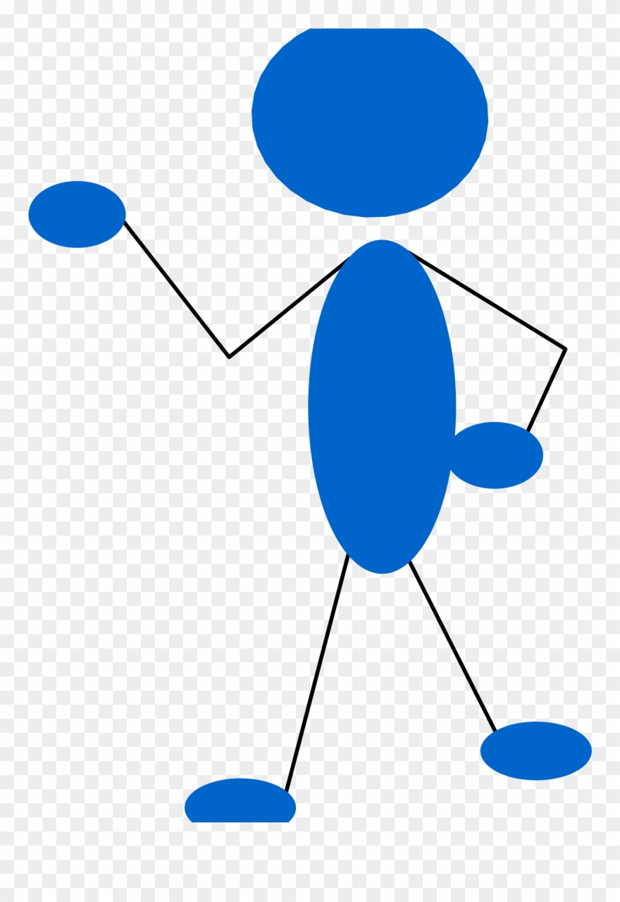 Download Big Image - Stick Figure Blue Clipart (#413880) - PinClipart