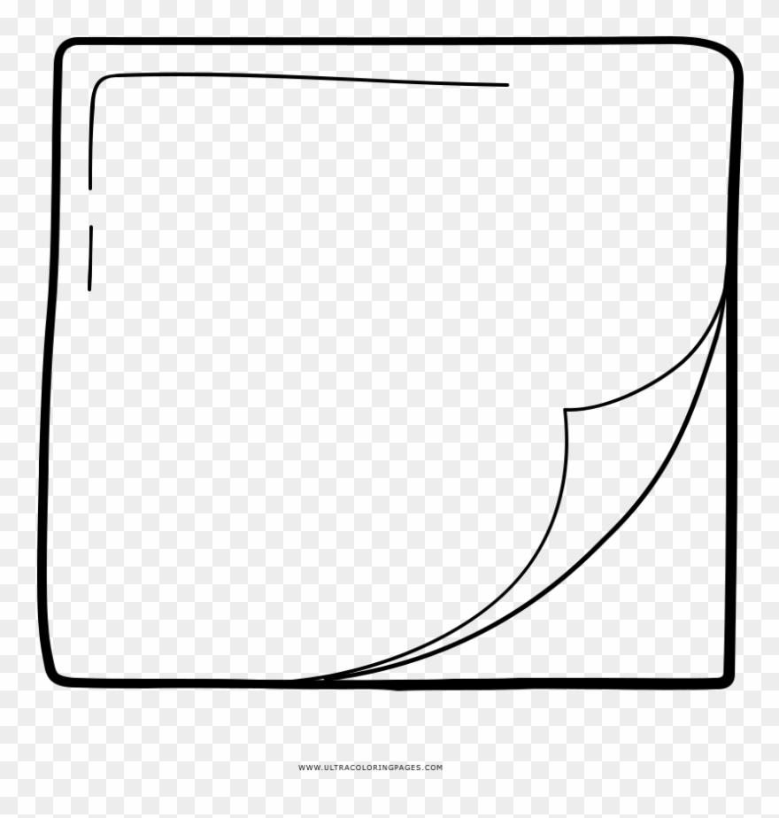 Download Sticky Note Coloring Page - Line Art Clipart (#4152322 ...