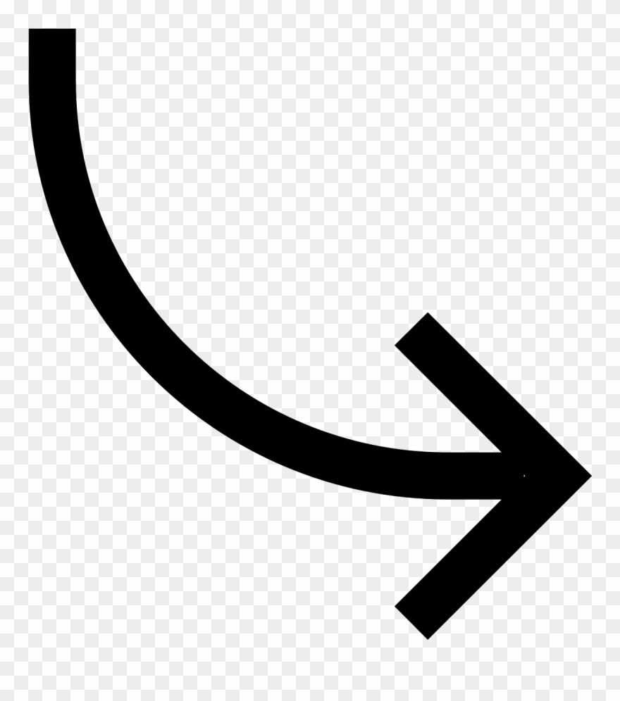 Download Clip Art Curved Arrow Icon - Curved Small Arrow - Png Download ...