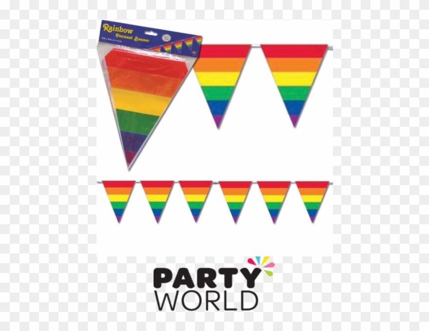Pennant Clipart Rainbow Banner - Party World - Png Download (#4225137 ...