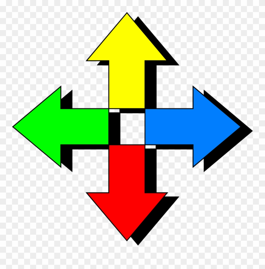Arrow Clipart Way - Four Way Arrows - Png Download (#431642) - PinClipart